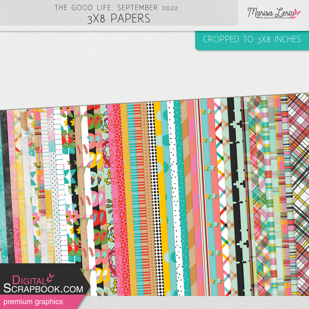 The Good Life: September 2022 3x8 Papers Kit by Marisa Lerin graphics ... The Good Life: September 2022 3x8 Papers Kit by Marisa Lerin graphics ...