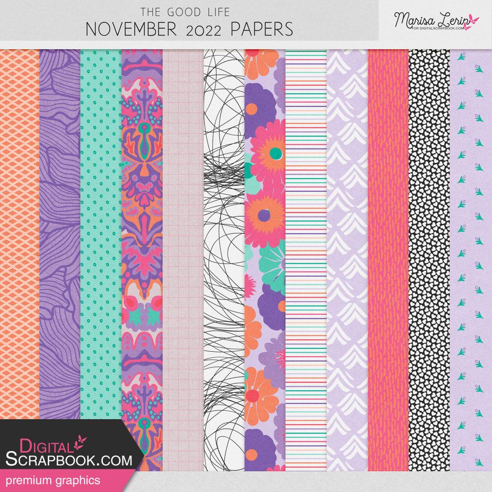 The Good Life: November 2022 Papers Kit by Marisa Lerin graphics kit ... The Good Life: November 2022 Papers Kit by Marisa Lerin graphics kit ...