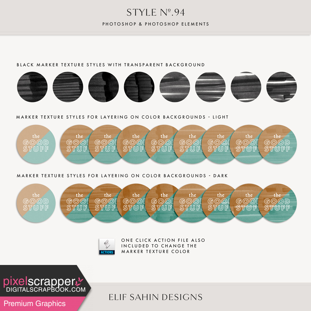 Style No.94: Marker by Elif Şahin graphics kit | DigitalScrapbook.com ...
