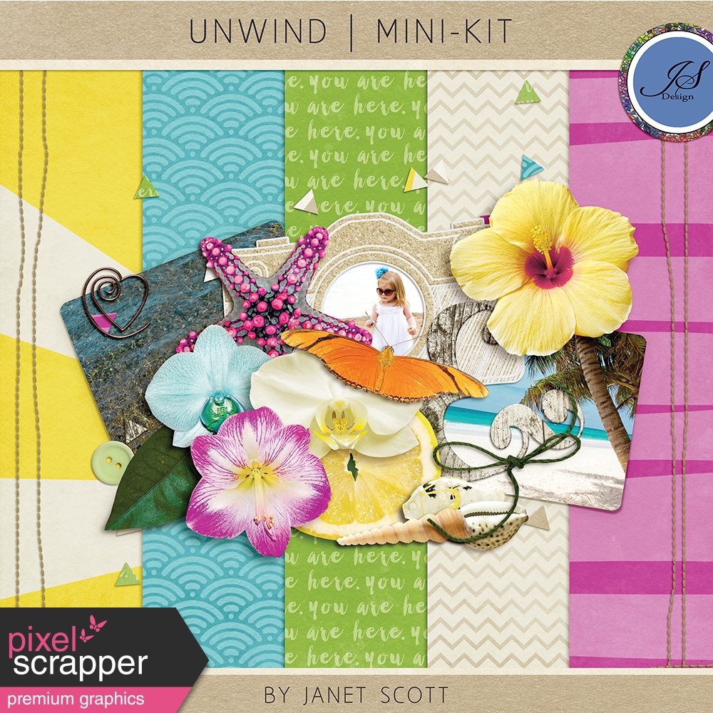 Unwind - Mini Kit by Janet Kemp graphics kit | DigitalScrapbook.com Digital Scrapbooking