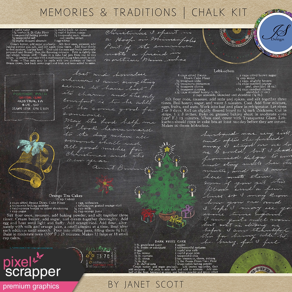 Memories & Traditions - Chalk Kit by Janet Kemp graphics kit | DigitalScrapbook.com Digital ...