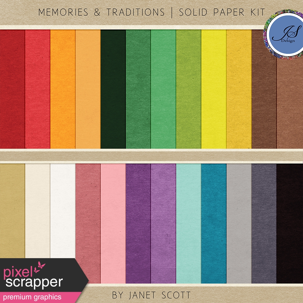Memories & Traditions - Solid Paper Kit by Janet Kemp graphics kit | DigitalScrapbook.com ...