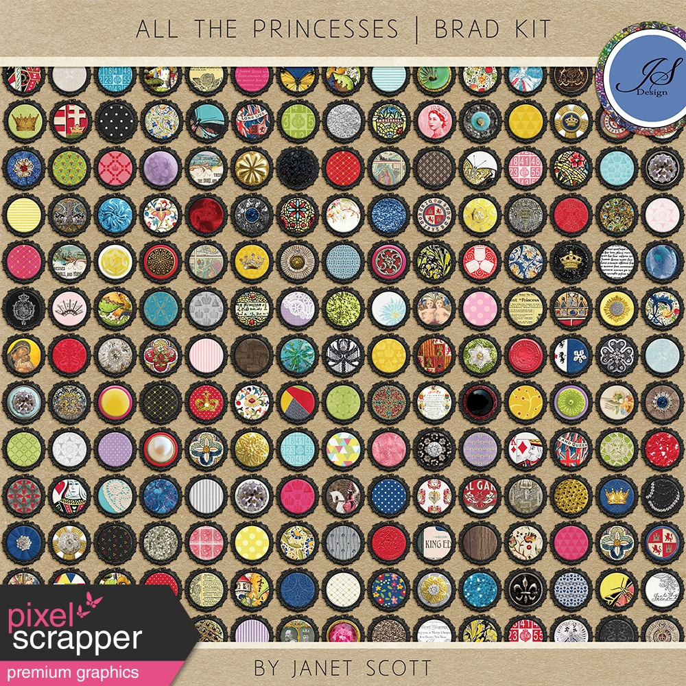 All the Princesses - Brad Kit by Janet Kemp graphics kit | DigitalScrapbook.com Digital Scrapbooking