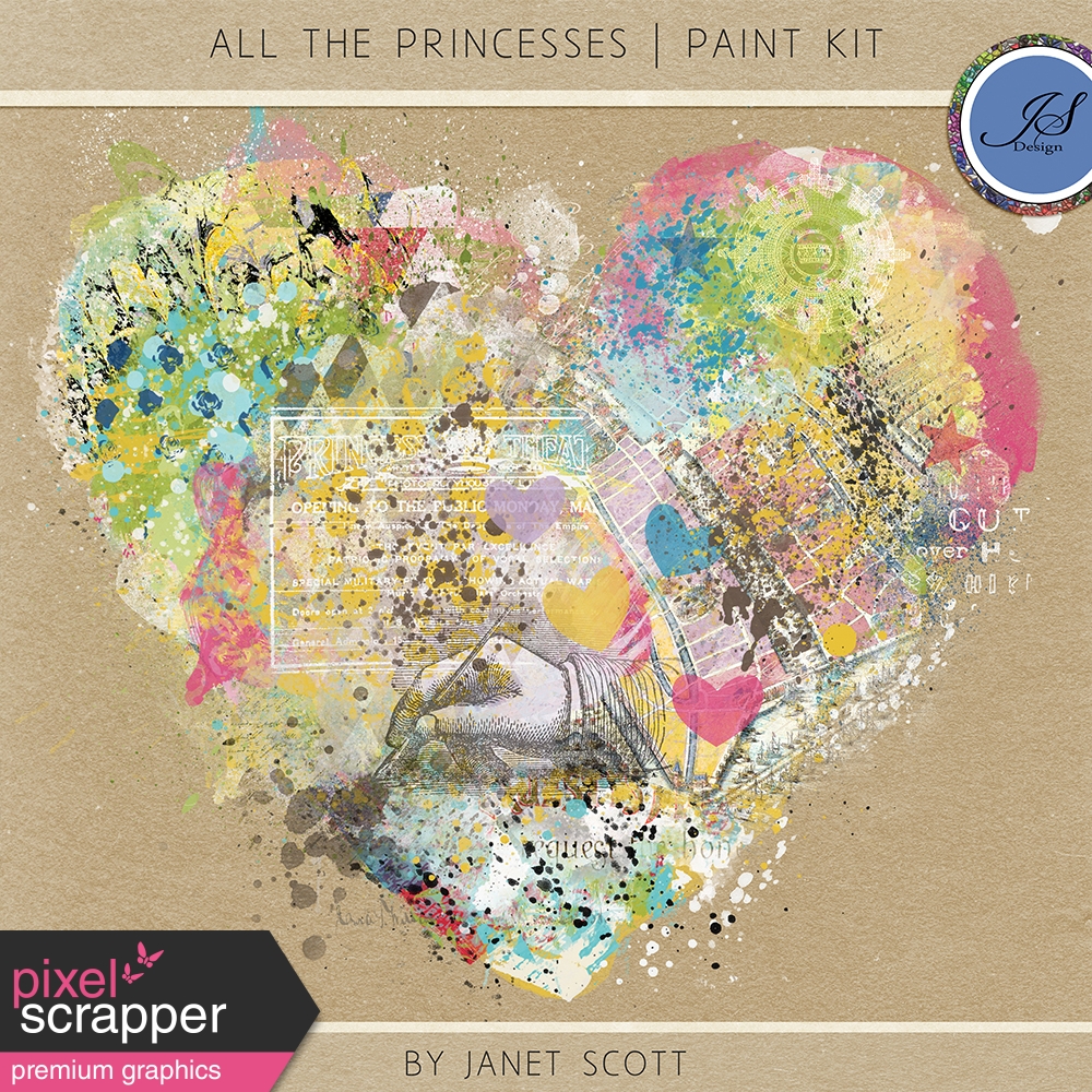 All the Princesses - Paint Kit by Janet Kemp graphics kit | DigitalScrapbook.com Digital ...