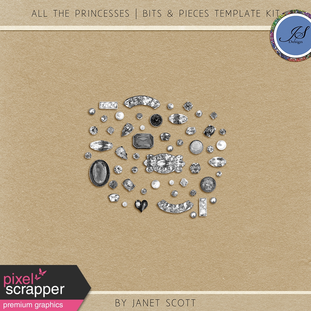 All the Princesses - Bits & Pieces Template Kit by Janet Kemp graphics kit | DigitalScrapbook ...