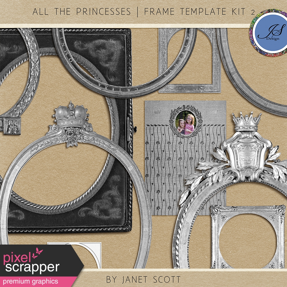 All the Princesses - Frame Template Kit 2 by Janet Kemp graphics kit | DigitalScrapbook.com ...