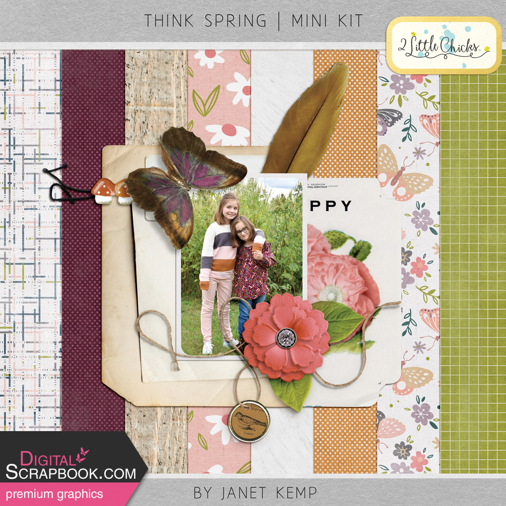 Think Spring - Mini Kit by Janet Kemp graphics kit | DigitalScrapbook.com Digital Scrapbooking