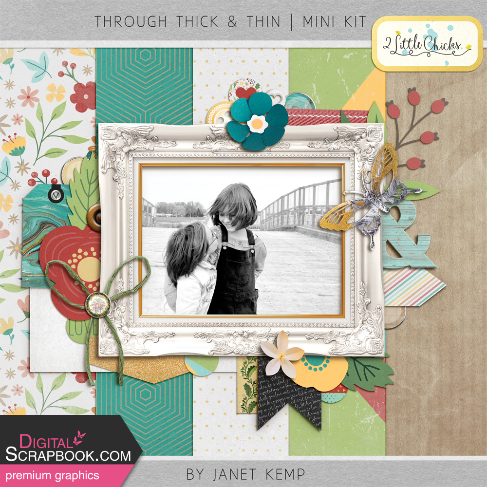 Through Thick & Thin - Mini Kit by Janet Kemp graphics kit | DigitalScrapbook.com Digital ...