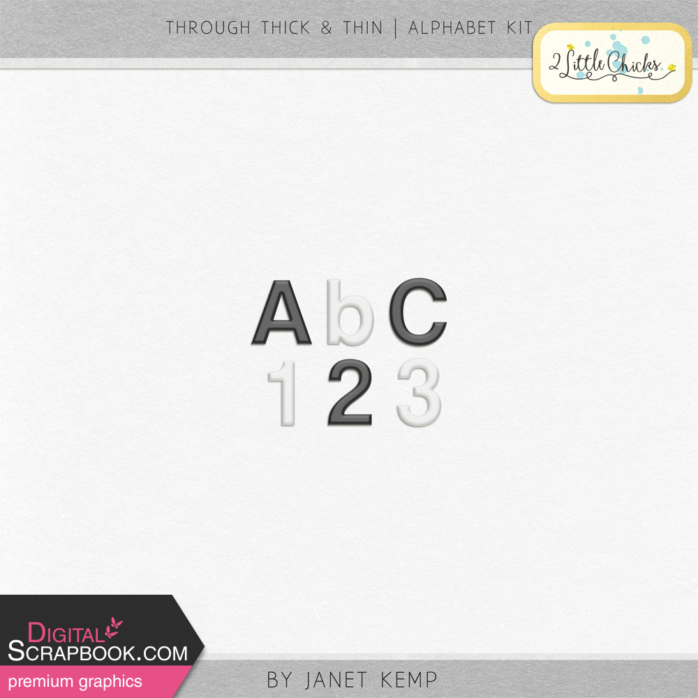 Through Thick & Thin - Alphabet Kit by Janet Kemp graphics kit | DigitalScrapbook.com Digital ...