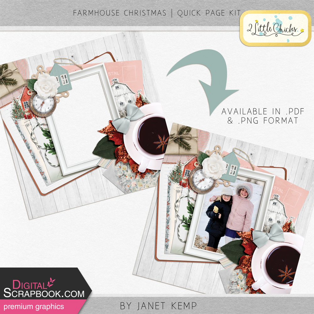 Farmhouse Christmas - Quick Page Kit by Janet Kemp graphics kit | DigitalScrapbook.com Digital ...