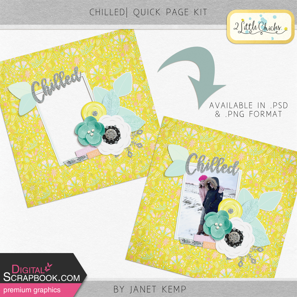 Chilled - Quick Page Kit by Janet Kemp graphics kit | DigitalScrapbook.com Digital Scrapbooking