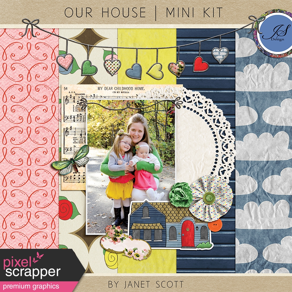 Our House - Mini Kit by Janet Kemp graphics kit | DigitalScrapbook.com Digital Scrapbooking