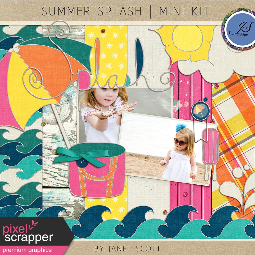 Summer Splash - Mini-Kit by Janet Kemp graphics kit | DigitalScrapbook.com Digital Scrapbooking