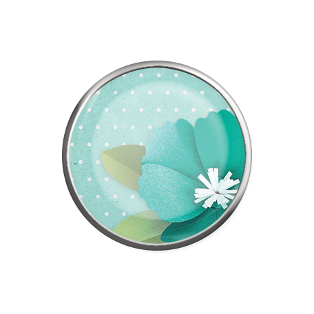 Through Thick & Thin - Teal Flower Brad 01 graphic by Janet Kemp | DigitalScrapbook.com Digital ...