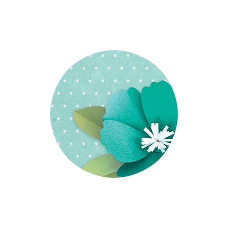 Through Thick & Thin - Teal Flower Dot 01 graphic by Janet Kemp | DigitalScrapbook.com Digital ...