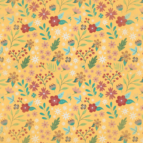 Through Thick & Thin – Yellow Floral Paper graphic by Janet Kemp | DigitalScrapbook.com Digital ...