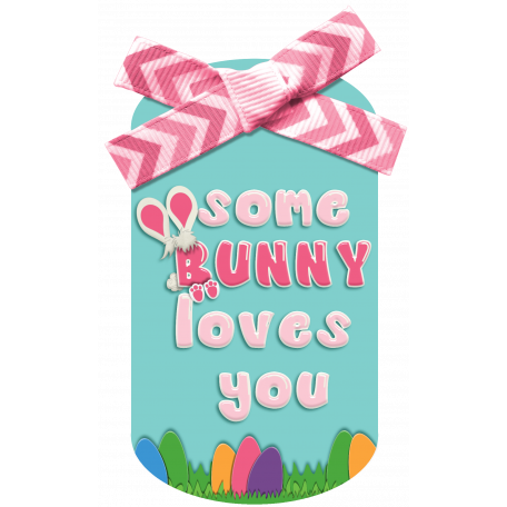 Easter Some Bunny Loves You Pink Tag Element graphic by Melissa Riddle ...
