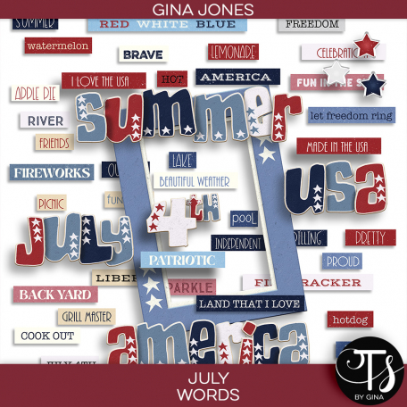 July Words by Gina Jones graphics kit | DigitalScrapbook.com Digital ...