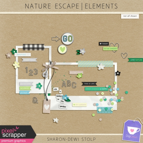 Nature Escape - Elements by Sharon-Dewi Stolp graphics kit | DigitalScrapbook.com Digital ...