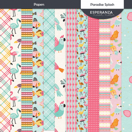 Paradise Splash Papers Kit by Esperanza Mixto graphics kit ...