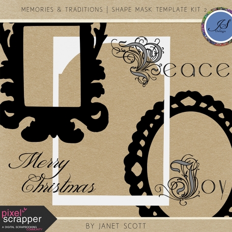 Memories & Traditions - Shape Mask Template Kit 2 by Janet Kemp graphics kit | DigitalScrapbook ...