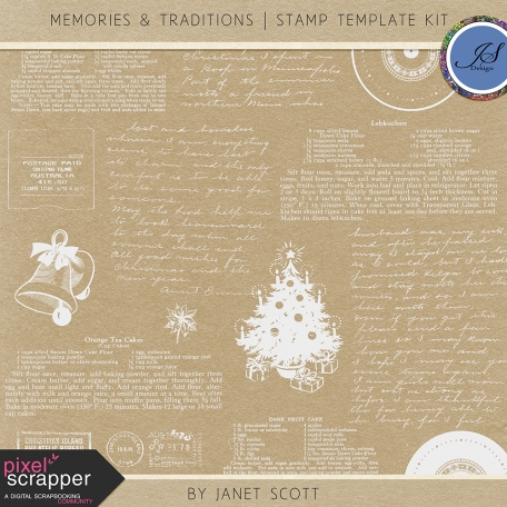 Memories & Traditions - Stamp Template Kit by Janet Kemp graphics kit | DigitalScrapbook.com ...