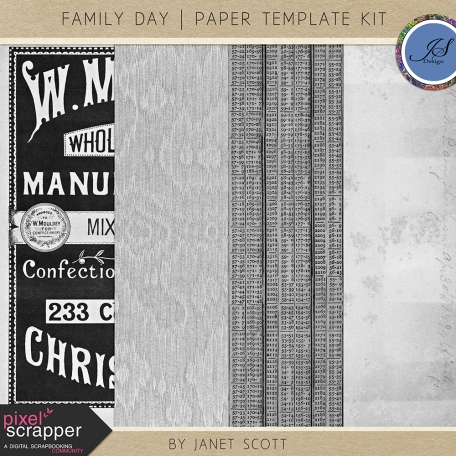 Family Day - Paper Template Kit by Janet Kemp graphics kit | DigitalScrapbook.com Digital ...