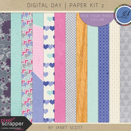 Digital Day - Paper Kit 2 by Janet Kemp graphics kit | DigitalScrapbook.com Digital Scrapbooking