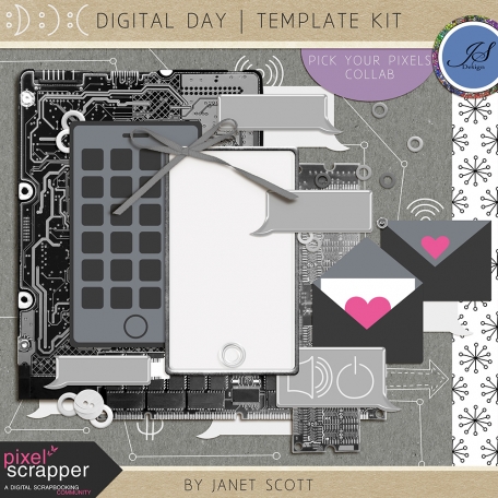 Digital Day - Template Kit by Janet Kemp graphics kit | DigitalScrapbook.com Digital Scrapbooking