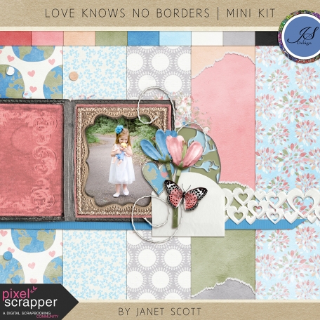 Love Knows No Borders - Mini Kit by Janet Kemp graphics kit | DigitalScrapbook.com Digital ...