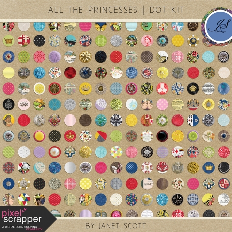 All the Princesses - Dot Kit by Janet Kemp graphics kit | DigitalScrapbook.com Digital Scrapbooking