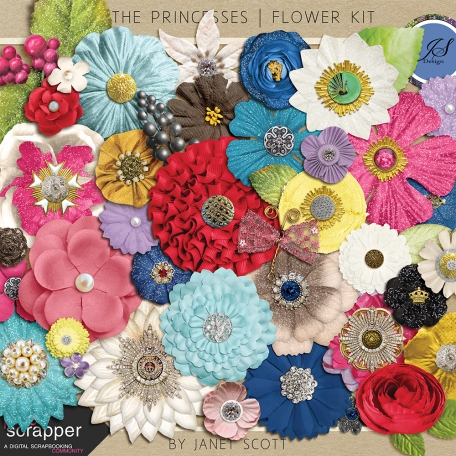 All the Princesses - Flower Kit by Janet Kemp graphics kit | DigitalScrapbook.com Digital ...
