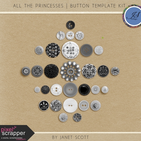 All the Princesses - Template Kit by Janet Kemp graphics kit | DigitalScrapbook.com Digital ...