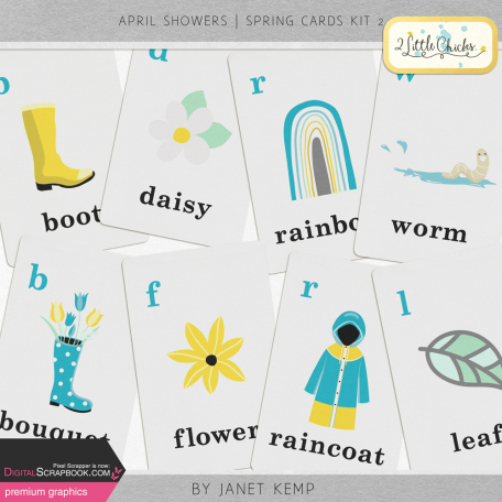 April Showers - Spring Cards Kit 2 by Janet Kemp graphics kit ...