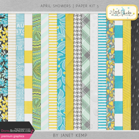 April Showers - Paper Kit 5 by Janet Kemp graphics kit | DigitalScrapbook.com Digital Scrapbooking