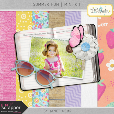 Summer Fun - Mini Kit by Janet Kemp graphics kit | DigitalScrapbook.com Digital Scrapbooking