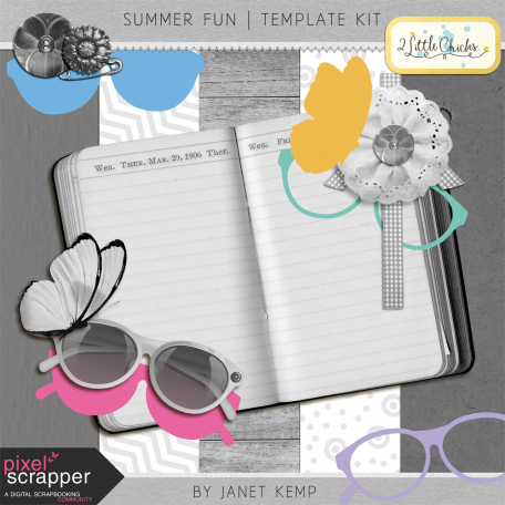 Summer Fun - Template Kit by Janet Kemp graphics kit | DigitalScrapbook.com Digital Scrapbooking