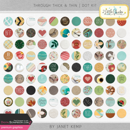 Through Thick & Thin - Dot Kit by Janet Kemp graphics kit | DigitalScrapbook.com Digital ...