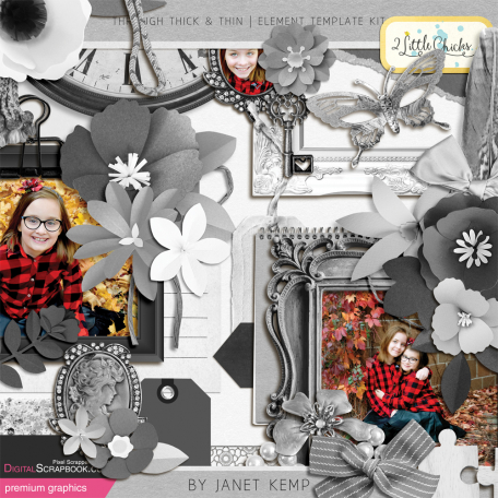 Through Thick & Thin - Element Template Kit by Janet Kemp graphics kit | DigitalScrapbook.com ...