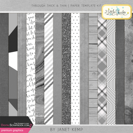 Through Thick & Thin - Paper Template Kit by Janet Kemp graphics kit | DigitalScrapbook.com ...