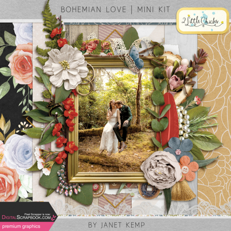 Bohemian Love - Mini Kit by Janet Kemp graphics kit | DigitalScrapbook.com Digital Scrapbooking