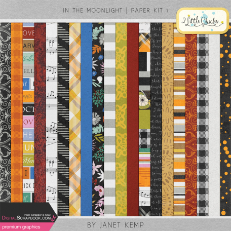 In the Moonlight - Paper Kit 1 by Janet Kemp graphics kit | DigitalScrapbook.com Digital ...
