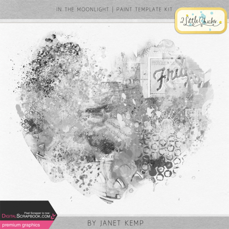 In The Moonlight - Paint Template Kit by Janet Kemp graphics kit | DigitalScrapbook.com Digital ...