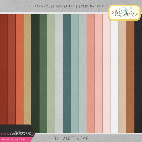 Farmhouse Christmas - Solid Paper Kit by Janet Kemp graphics kit | DigitalScrapbook.com Digital ...