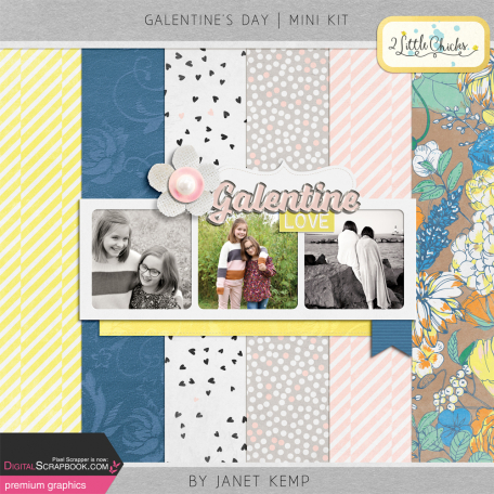 Galentine's Day - Mini Kit by Janet Kemp graphics kit | DigitalScrapbook.com Digital Scrapbooking