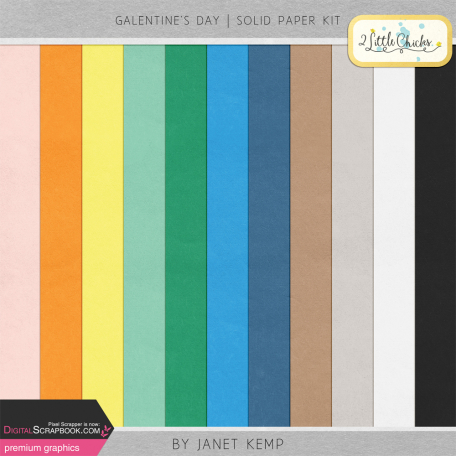 Galentine's Day - Solid Paper Kit by Janet Kemp graphics kit | DigitalScrapbook.com Digital ...