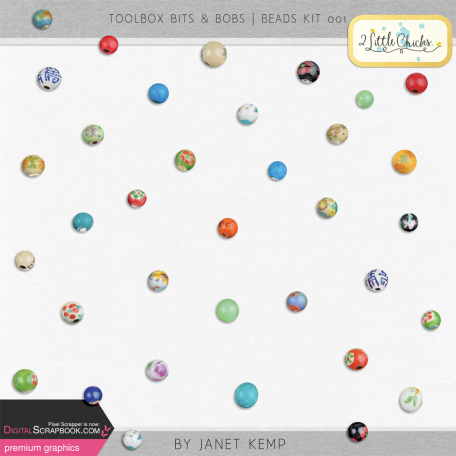 Toolbox Bits & Bobs - Bead Kit 001 by Janet Kemp graphics kit | DigitalScrapbook.com Digital ...