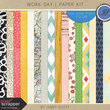 Work Day - Paper Kit by Janet Kemp graphics kit | DigitalScrapbook.com Digital Scrapbooking