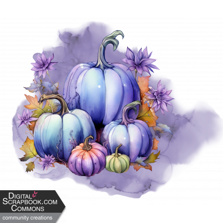 Pumpkins Pastel Purple Watercolor graphic by Carolyn Guidry ...