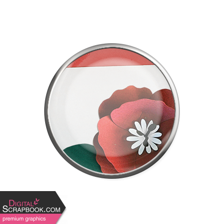 Through Thick & Thin - Red Flower Brad 01 graphic by Janet Kemp | DigitalScrapbook.com Digital ...